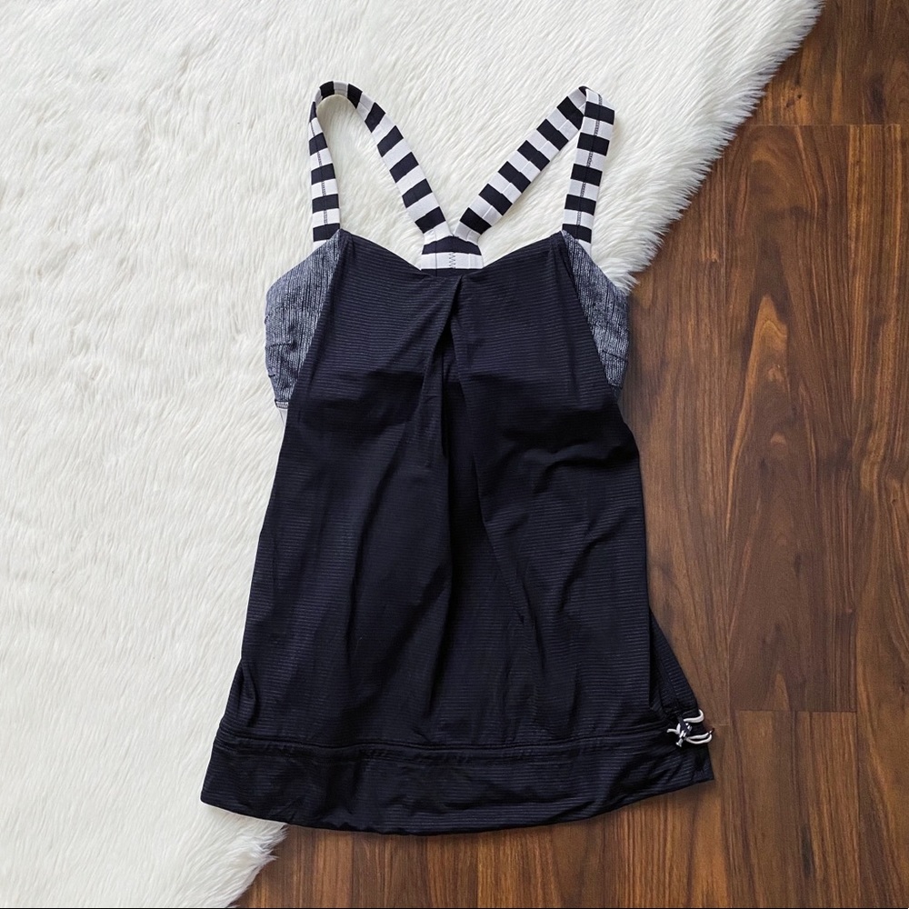 Lululemon Rest Less Tank In Burlap Texture Black Dune - Gem
